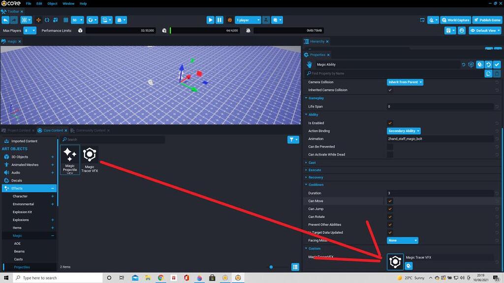 Magic projectiles - Core General - Core Creator Forums